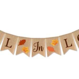 SWYOUN Burlap Fall in Love Banner Fall Autumn Wedding Supplies Engagement Bridal Shower Garland Decoration