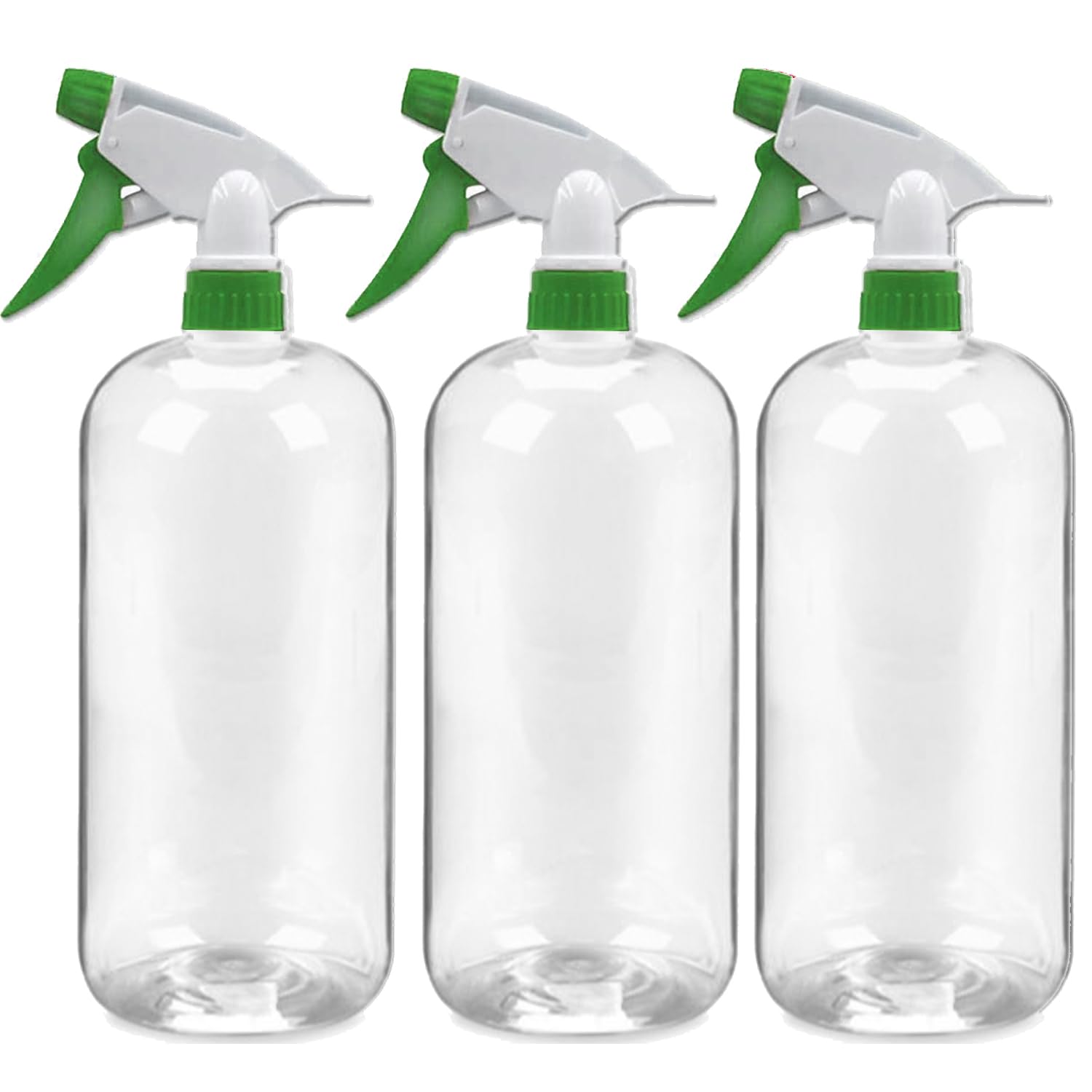 EZPRO USA 24 oz Empty Spray Bottle Plastic, Commercial Household Water Sprayer Cleaning Solutions, No Leak and Clog, Bleach/Vinegar/BBQ/Rubbing Alcohol Safe, Squirt Bottles Measurements, Red, 3 Pack