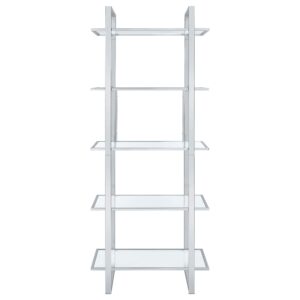 Coaster Home Furnishings Hartford Glass Shelf Bookcase Chrome