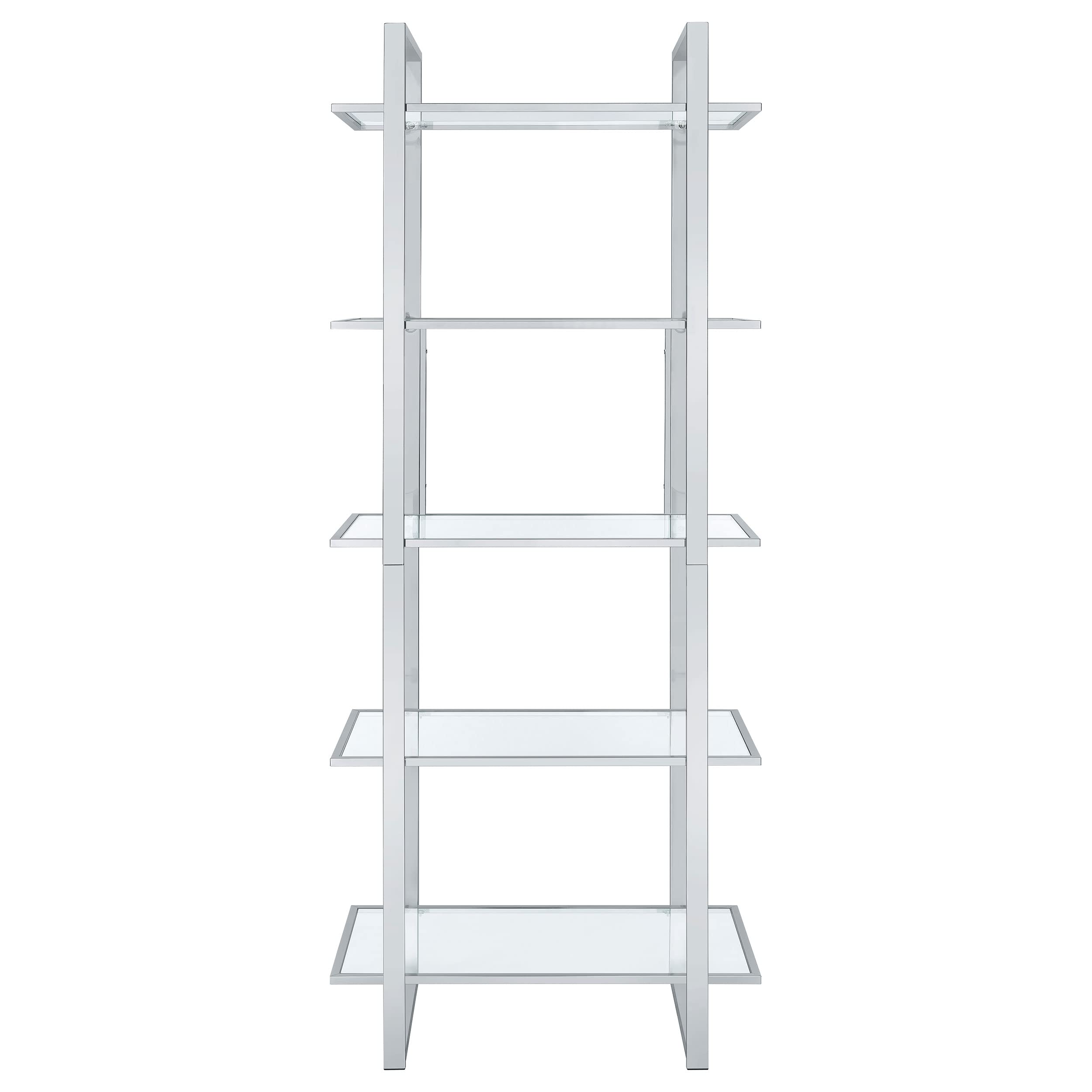 Coaster Home Furnishings Hartford Glass Shelf Bookcase Chrome