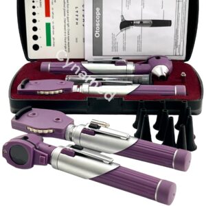 Premium Double Handle Otoscope Set -Otoscope/Great for School -Cynamed (PURPLE)