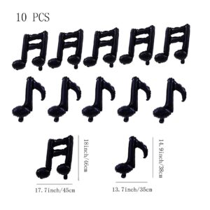 10 Pcs Music Note Black Balloon Mylar Balloon 17 Inch Happy Birthday Balloon Banner Music Balloons Use for birthday,birthday party,baby shower,outdoor party, home party, celebrations