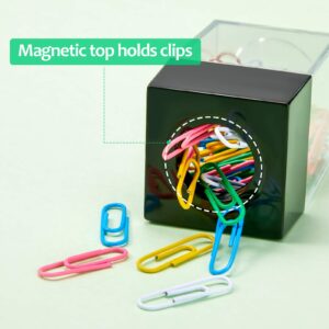 4 Pieces Magnetic Paper Clip Dispenser Holder Paperclip Dispenser for Desk, School, Office