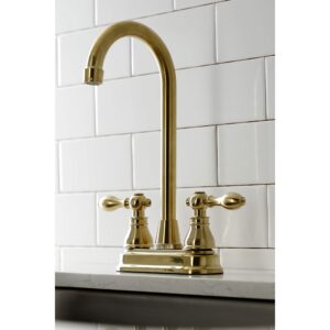 Kingston Brass KB497ACLSB American Classic Bar Faucet, Brushed Brass, 6.25 x 4.75 x 11.56