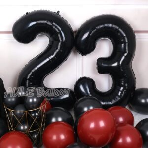 AULE 40 Inch Large 23 Balloon Numbers Black, Big Foil Number Balloons, Giant Helium Happy 23th Birthday Party Decorations for Man and Women, Huge Mylar Anniversary Party Supplies