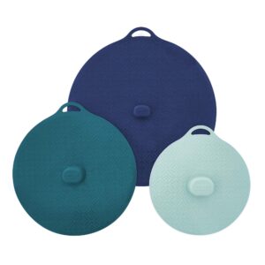 dash silicone lids, 8 inch, 10 inch, 12 inch, turquoise/teal/midnight