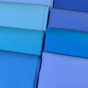 Mililanyo 8Pcs 18x22 inch 100% Cotton Fabric Solids Blue Color Fat Quarters Quilting Sewing DIY Handmade Crafts Patchwork for Home Textile Sewing and Quilting