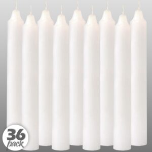 Hyoola Taper Candles - 6 Inch White Dripless, Unscented Dinner Candle - 36 Pack European Made Candles 5 Hour Burn Time