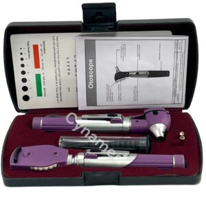 Premium Double Handle Otoscope Set -Otoscope/Great for School -Cynamed (PURPLE)