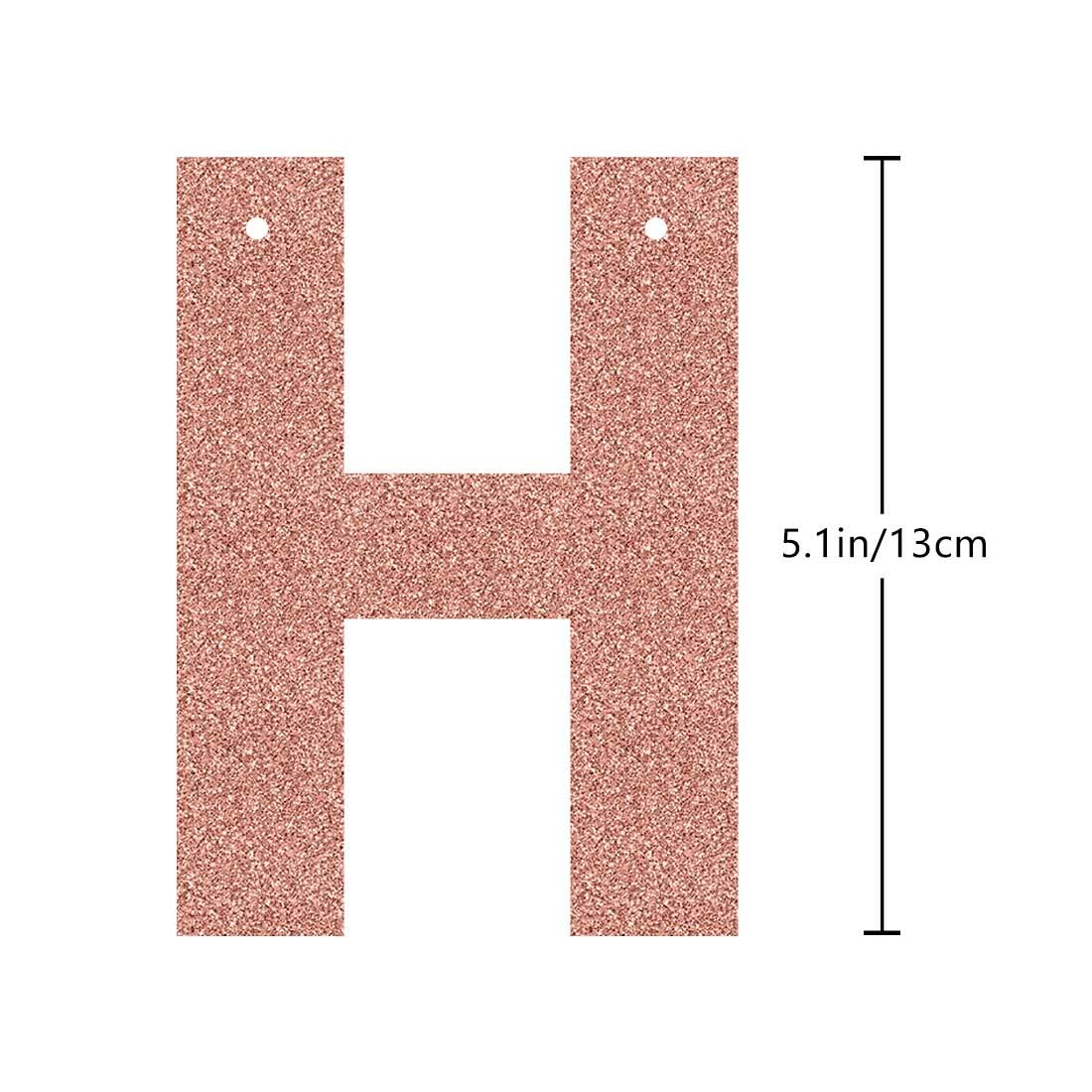 Rose Gold 13th Birthday Banner, Glitter Happy 13 Years Old Boy or Girl Party Decorations, Supplies