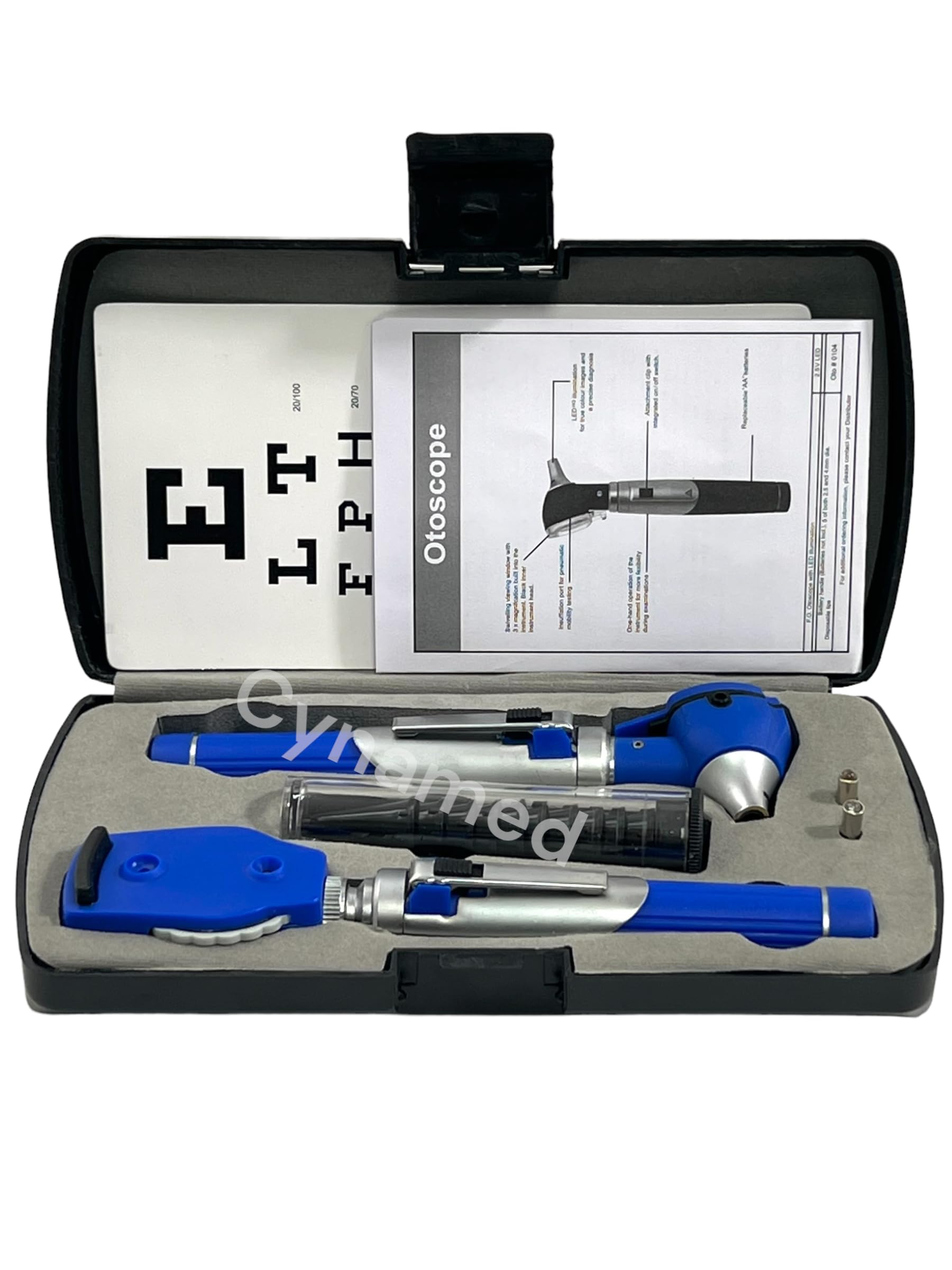 BLUE OTOSCOPE SET -LED Otoscope/School Kit-CYNAMED