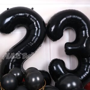 AULE 40 Inch Large 23 Balloon Numbers Black, Big Foil Number Balloons, Giant Helium Happy 23th Birthday Party Decorations for Man and Women, Huge Mylar Anniversary Party Supplies