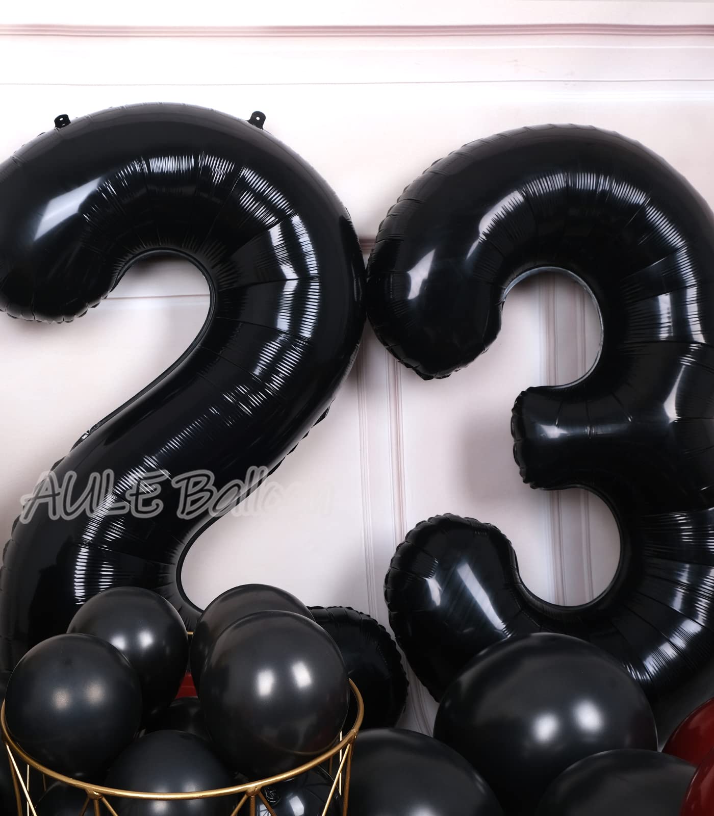 AULE 40 Inch Large 23 Balloon Numbers Black, Big Foil Number Balloons, Giant Helium Happy 23th Birthday Party Decorations for Man and Women, Huge Mylar Anniversary Party Supplies