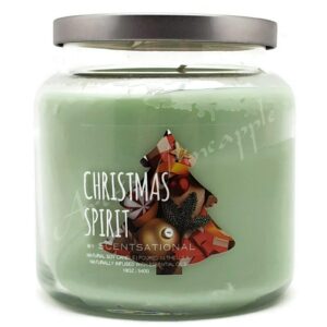 scentsational candles | christmas spirit (sherwood forest) jar candle | luxury scented soy jar candle | hand poured in the usa | highly scented & long lasting | small - 19 oz.