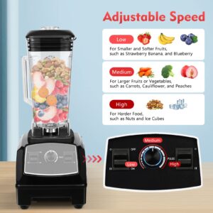 2L 2200W Professional Countertop Blender Heavy Duty Household Grade Blender Mixer with Food Grade ABS Stirring Rod for Milkshakes and Ice Cream (black)