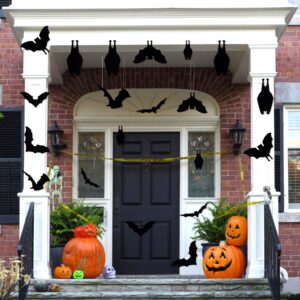 ccinee halloween bat decoration,large hanging bat wall decal window door entryway sticker for party favor supply,24pcs