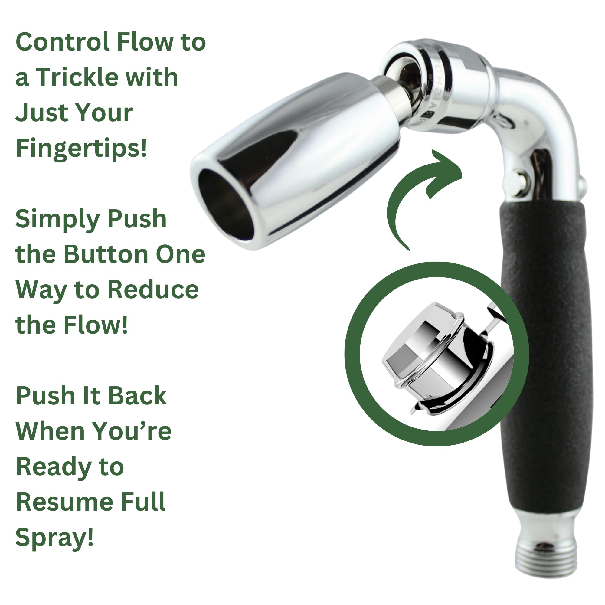 High Sierra Showerheads® - Handheld RV Shower Head with Hose and On Off Switch (Plumbing Code Compliant) - Solid Metal – Includes 72” Metal Hose with Silicone Inner Tube and Holder - 1.5 GPM - Chrome