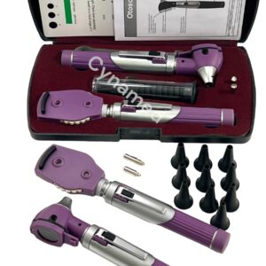 Premium Double Handle Otoscope Set -Otoscope/Great for School -Cynamed (PURPLE)