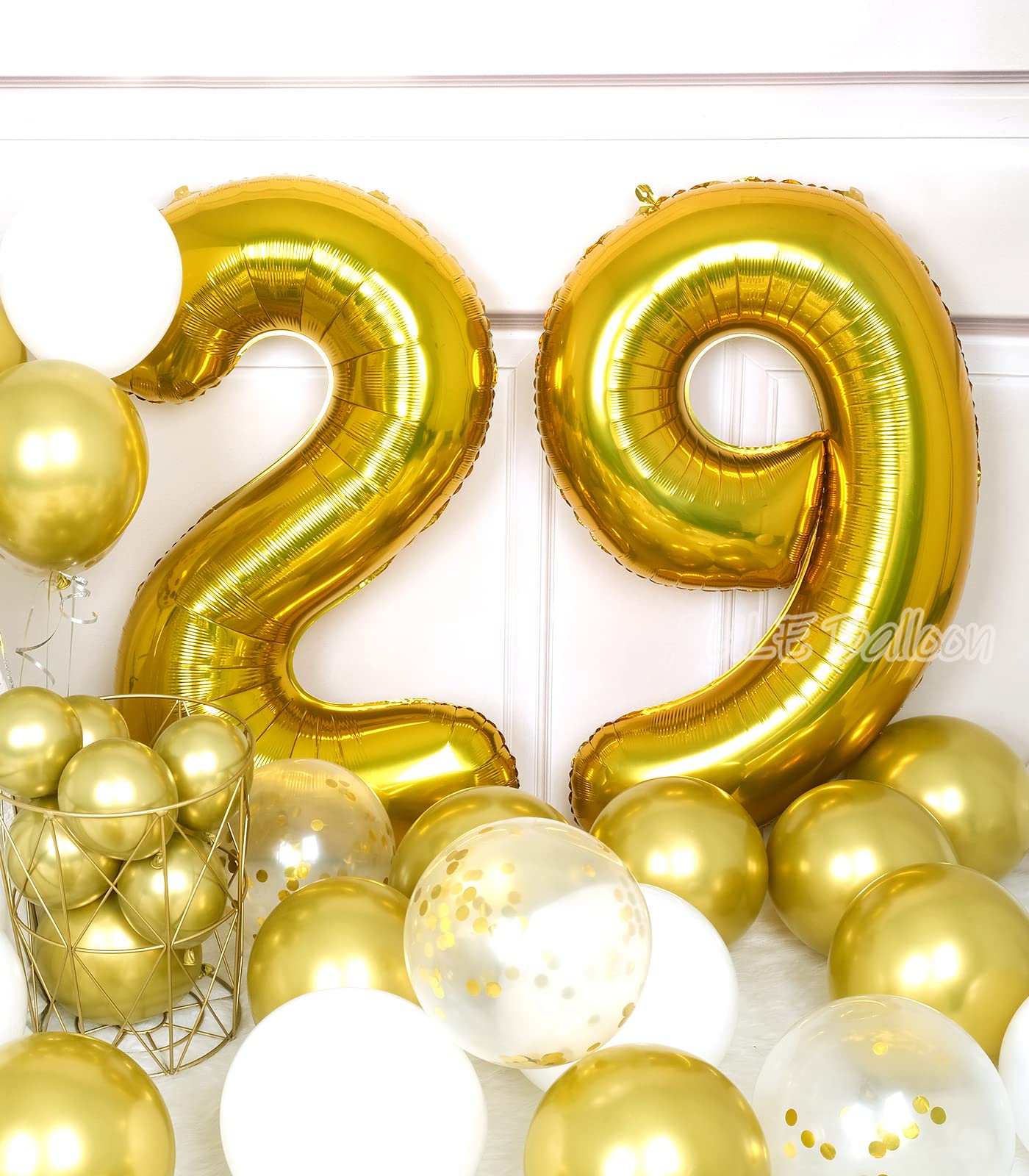 AULE 40 Inch Large 29 Balloon Numbers Gold, Big Foil Number Balloons, Giant Helium Happy 29th Birthday Party Decorations for Man and Women, Huge Mylar 92 Anniversary Party Supplies