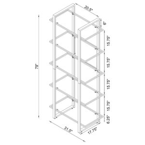 Coaster Home Furnishings Hartford Glass Shelf Bookcase Chrome