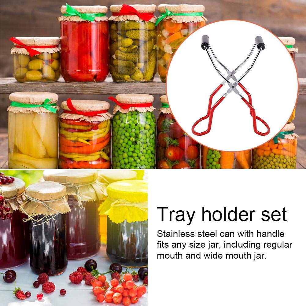 Canning Rack with Heat Resistant Silicone Handles,Stainless Steel Canning Jar Rack Canner Rack Canning Rack Canning Tongs for Regular Mouth Ball Jars, Canning Jar Lifter(no jars)