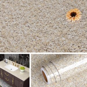 livelynine contact paper for countertops beige granite wallpaper kitchen countertop peel and stick desk covering self adhesive laminate counter top contact paper waterproof vinyl wrap 15.8x78.8 inch