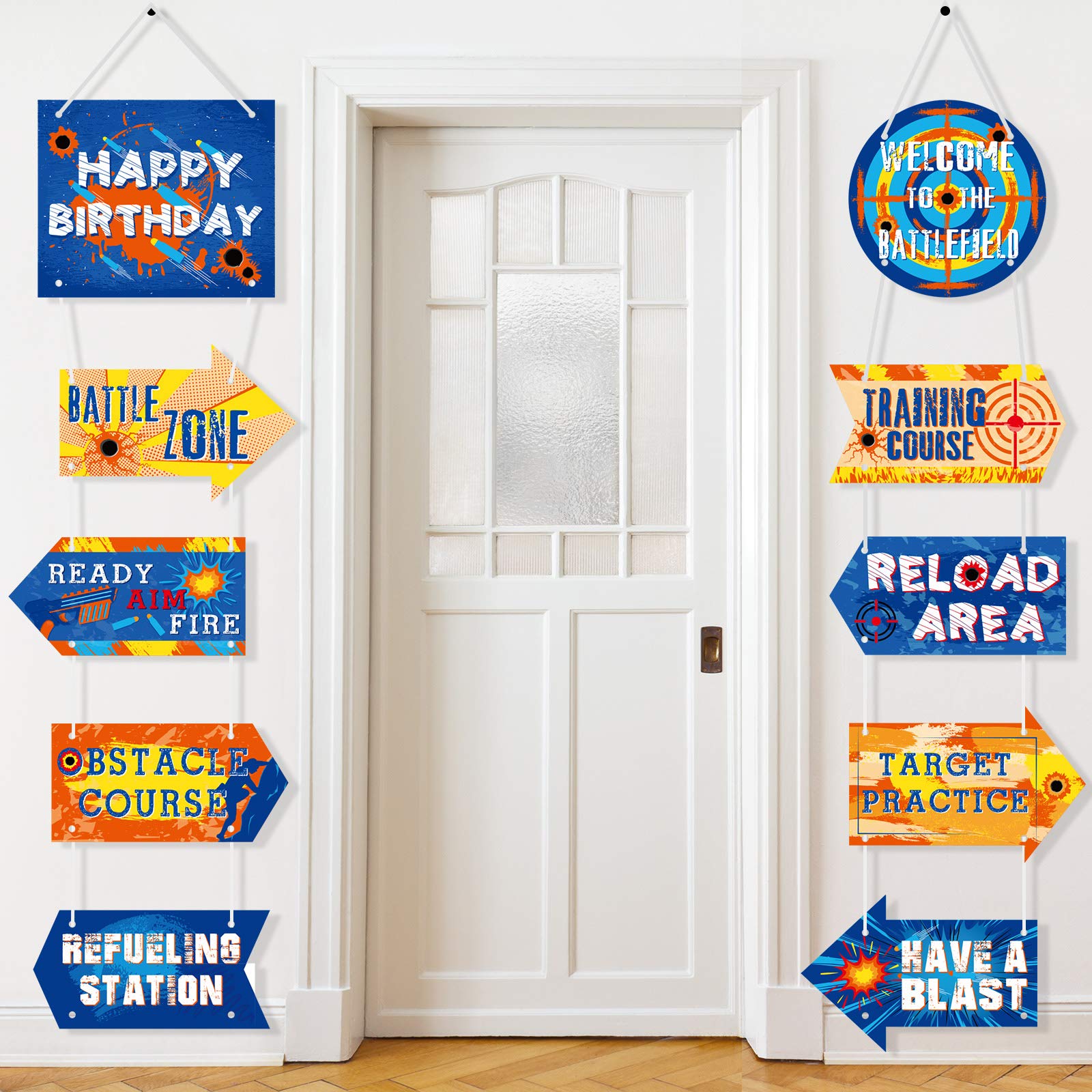 Dart Party Signs Cutouts Dart Party Door Signs Party Decorations for Dart Fans Boys Birthday Party