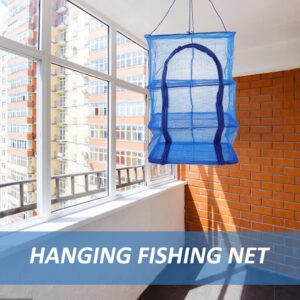 BESPORTBLE Drying Rack 4 Layers Folding Hanging Mesh Dryer for Shrimp Fish Fruit Vegetables, 66X50X50cm with Buckle