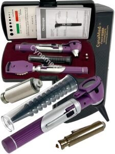 premium double handle otoscope set -otoscope/great for school -cynamed (purple)