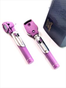 purple otoscope set -led otoscope/school kit-cynamed