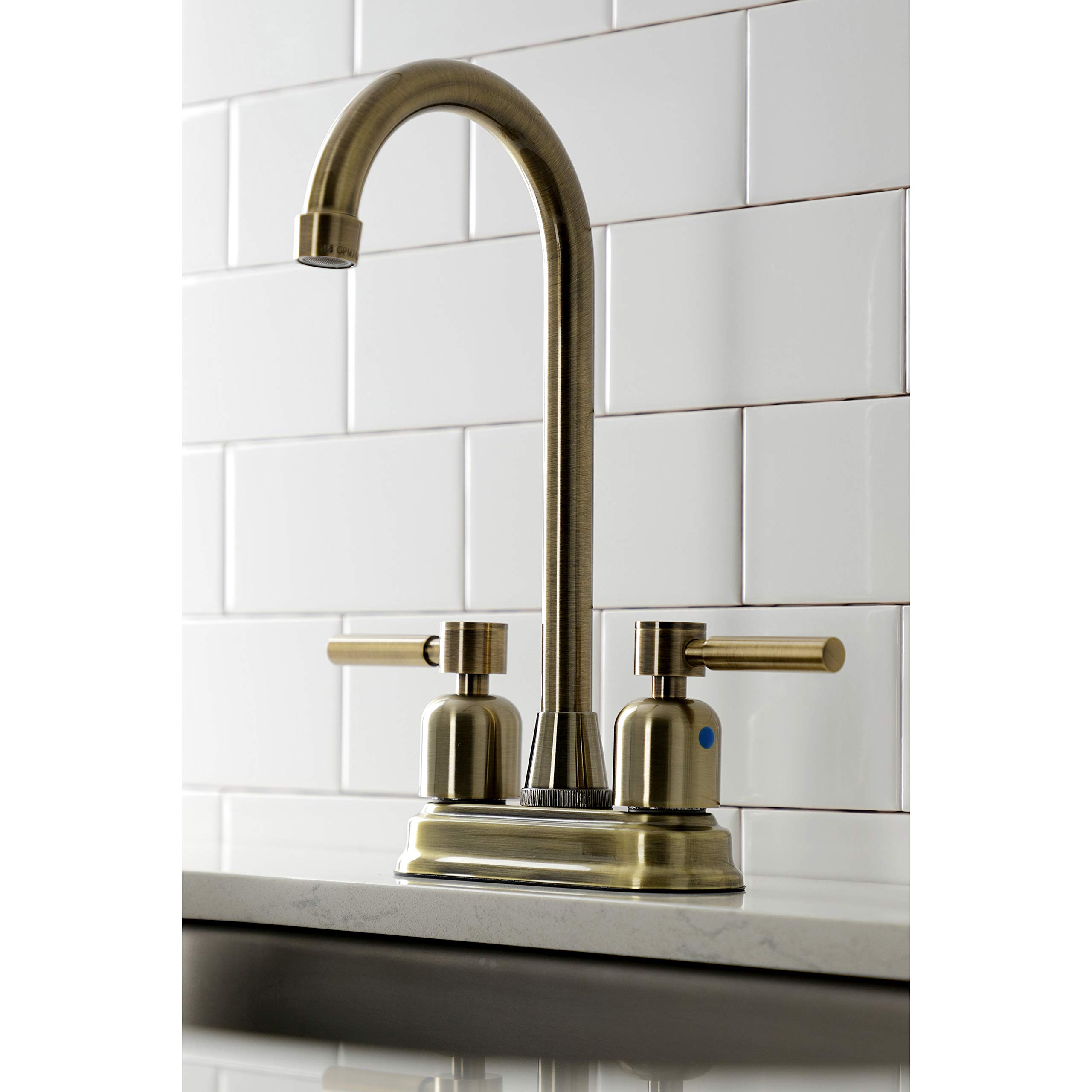 Kingston Brass KB8493DL Concord Bar Faucet, Antique Brass