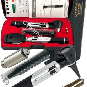 BLACK OTOSCOPE SET -LED Otoscope/School Kit-CYNAMED