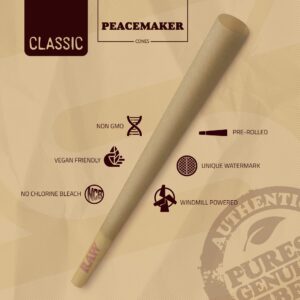 RAW Peacemaker Cones Classic | 27 Pack | Larger than King Size - All Natural Vegan Friendly and Pre Rolled for Convenience