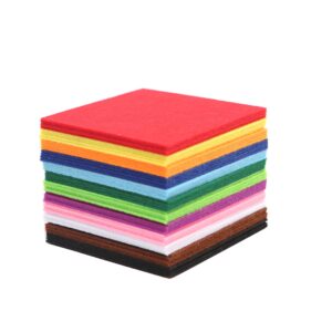 craft stiff felt squares - 4 x 4 inch - 48 pack - 12 colors, 4 of each color - 2mm thick sheets