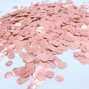 Glitter Rose-Gold Foil Metallic Round Table Confetti Circle Dots Mylar Table Scatter Confetti Wedding Bridal Shower Engagement Baby Shower Birthday Party Confetti Decorations, 100g