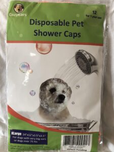 disposable pet shower caps, ear infection prevention, ears drops guard, surgical area cover, overhanging ears protection for dogs, cats in bath, rain, water, 12 caps/pack (xlarge)