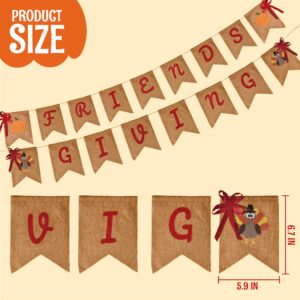 JOYIN Thanksgiving Banner Friendsgiving Garland Party Decoration Set Including 2 Banner Hanging Garland, 6 Foil Swirls with Decorative Hanging Cutouts for Thanksgiving Holiday Decor