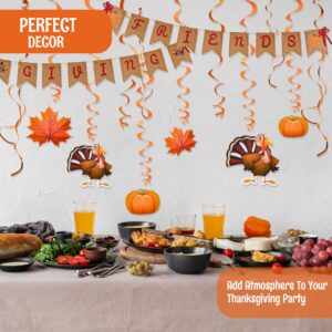 JOYIN Thanksgiving Banner Friendsgiving Garland Party Decoration Set Including 2 Banner Hanging Garland, 6 Foil Swirls with Decorative Hanging Cutouts for Thanksgiving Holiday Decor