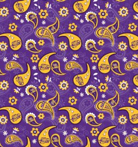 louisiana state university, lsu, tigers, college, university, licensed fabric, sykel, lsu-1200, 100% cotton, by the yard