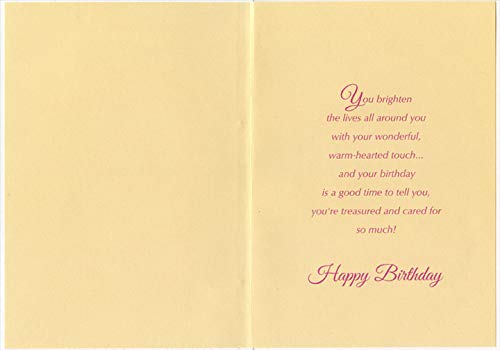 Designer Greetings Pink and Yellow Roses with Glitter Frame on Yellow Birthday Card for Daughter-in-Law