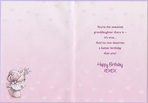 Designer Greetings Small Elephant on Tip of Toes Juvenile Birthday Card for Granddaughter