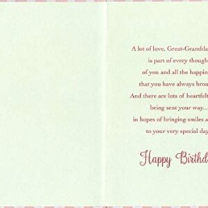 Designer Greetings Pink Cake, Tall Candles, Gold Foil Flames Birthday Card for Great-Granddaughter