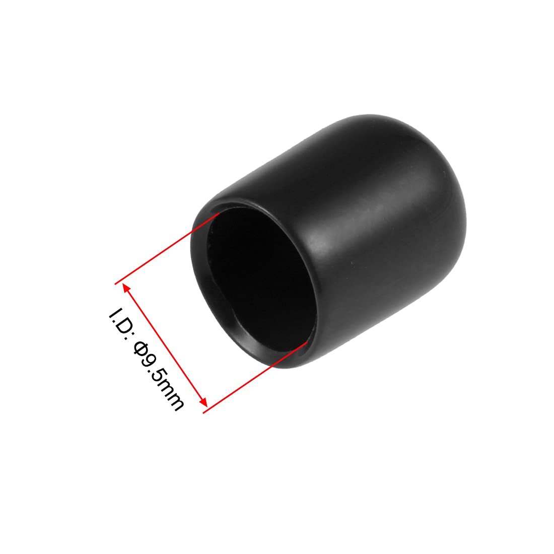 uxcell 20pcs Rubber End Caps 3/8"(9.5mm) ID Vinyl Round Tube Bolt Cap Cover Thread Protectors Black