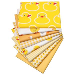 hanjunzhao yellow fat quarters fabric bundles, 100% cotton quilt fabric bundles for quilting, sewing, and crafting (18 x 22 inch)