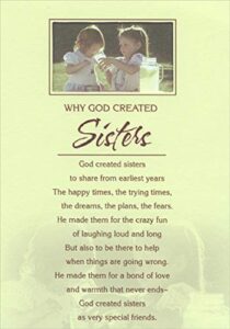 designer greetings why god created sisters die cut window religious birthday card for sister