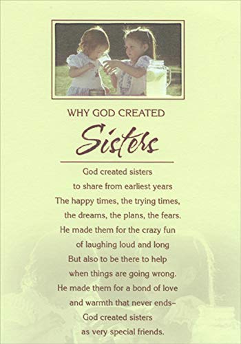 Designer Greetings Why God Created Sisters Die Cut Window Religious Birthday Card for Sister