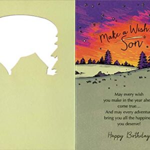 Designer Greetings Camper, Tent, Table, Fire and Canoe Die Cut Window Tri Fold Birthday Card for Son