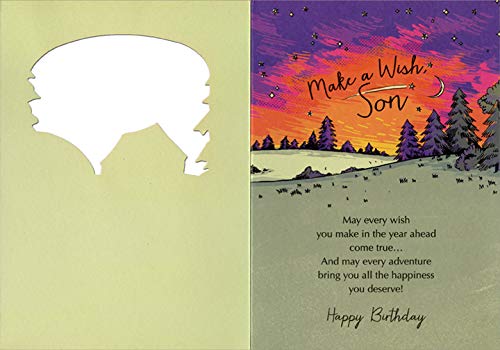 Designer Greetings Camper, Tent, Table, Fire and Canoe Die Cut Window Tri Fold Birthday Card for Son