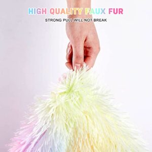 BOBOR Faux Fur Throw Blanket, Tie Dye Rainbow Sherpa Fleece Fluffy Blanket for Girls, Super Soft Fuzzy Plush Cozy Lightweight Decorative Blankets for Couch Sofa Bed (Rainbow, 59"x79")