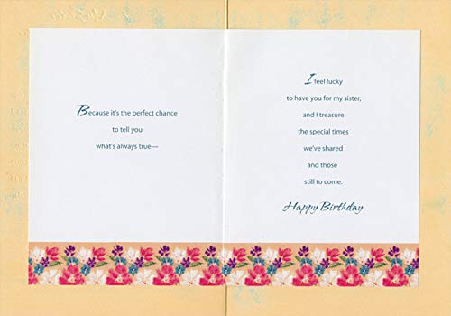 Designer Greetings There are Certain Things: Flowers in Orange Vase Birthday Card for Sister